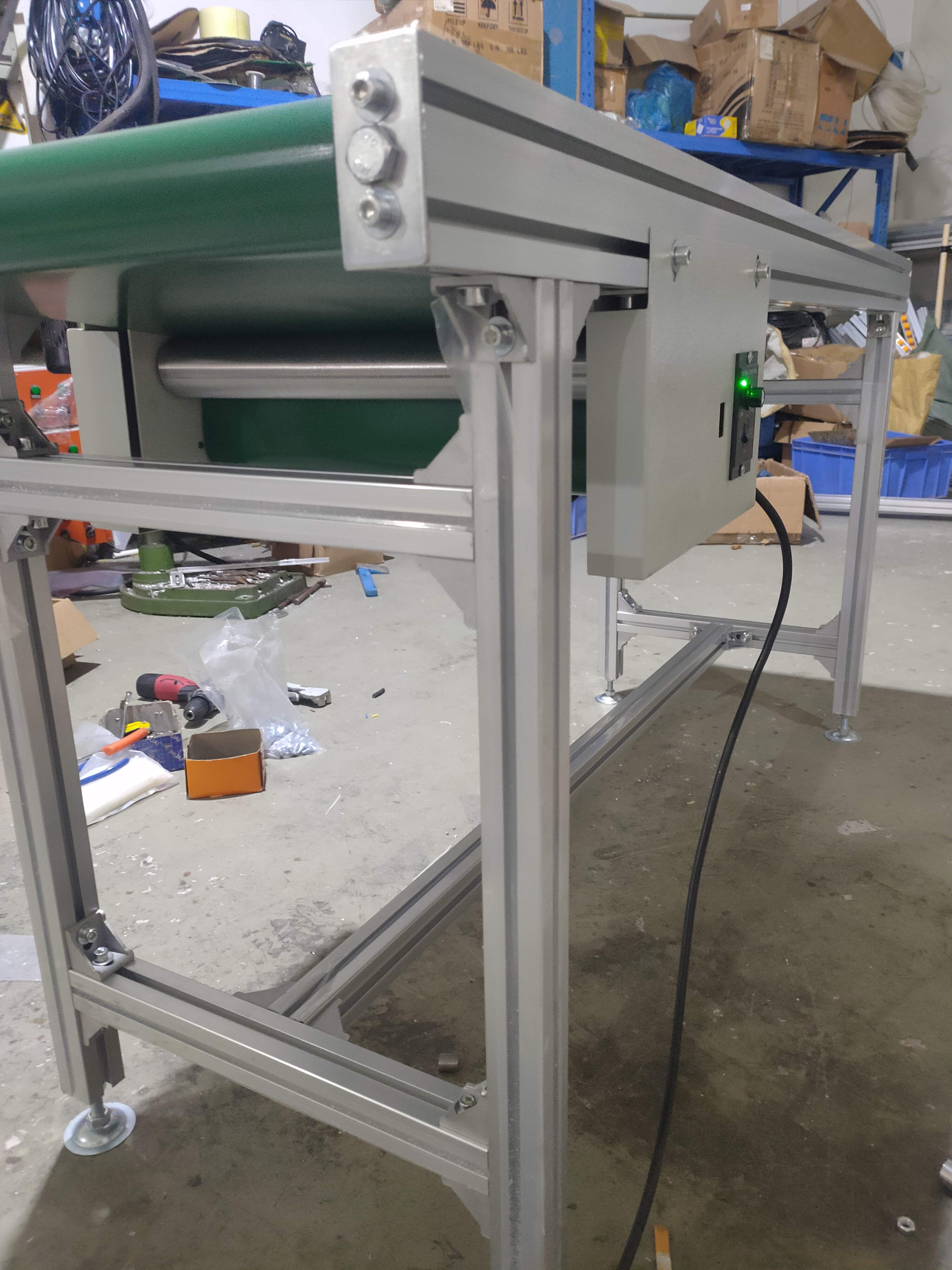 Adjustable speed control conveyor , 500x2000mm green PVC belt. – My Store